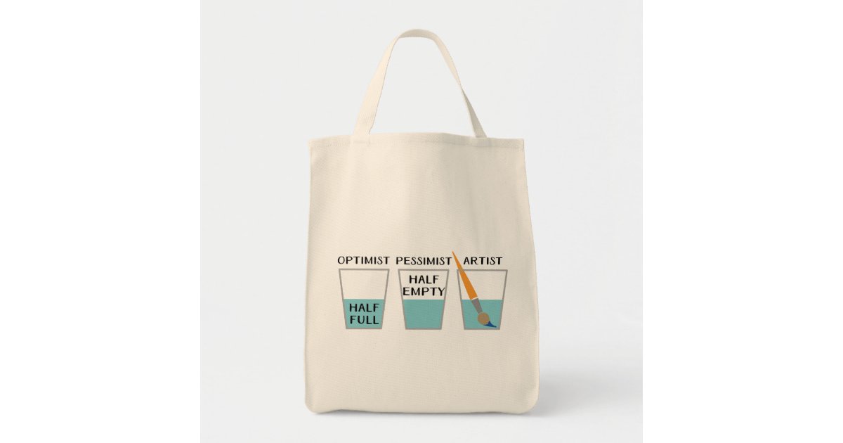 Glass Half Full Artist Tote Bag | Zazzle