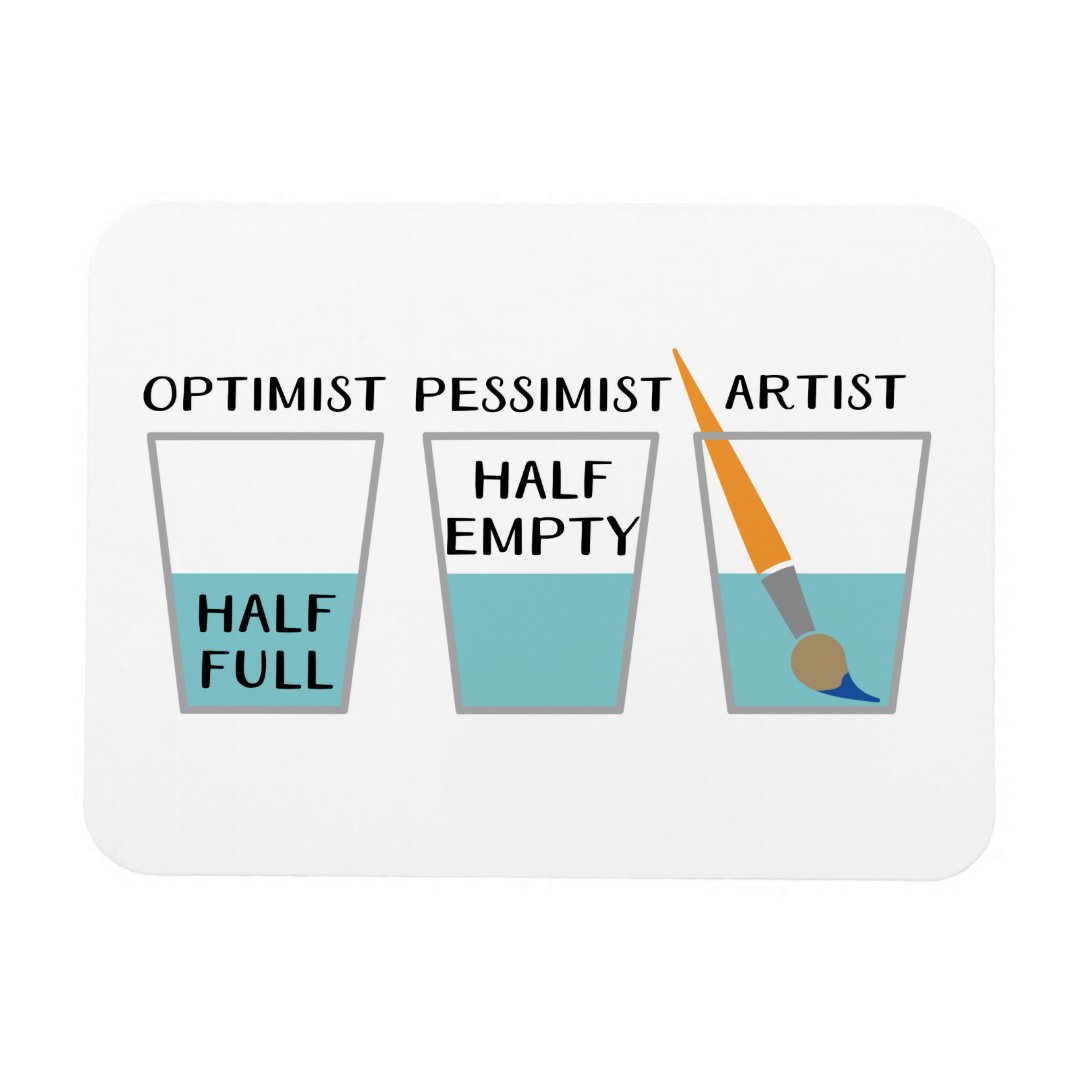Glass Half Full Funny Meme Magnet | Zazzle