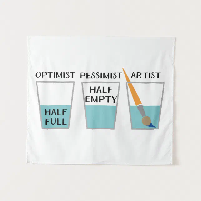 Glass Half Full Funny Meme Tapestry | Zazzle
