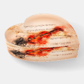 Glass Heart Shaped Violin Sheet Music Paperweight | Zazzle