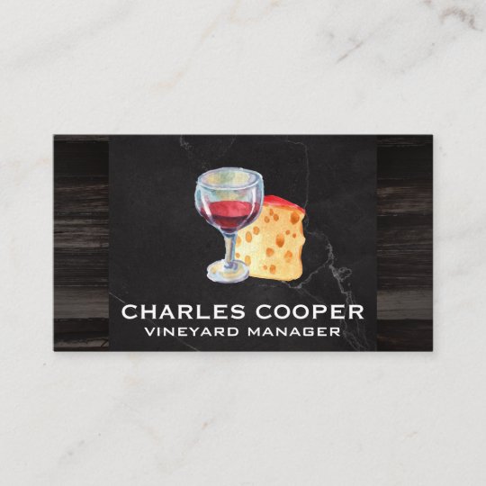 Glass of Wine and Cheese Business Card | Zazzle.com