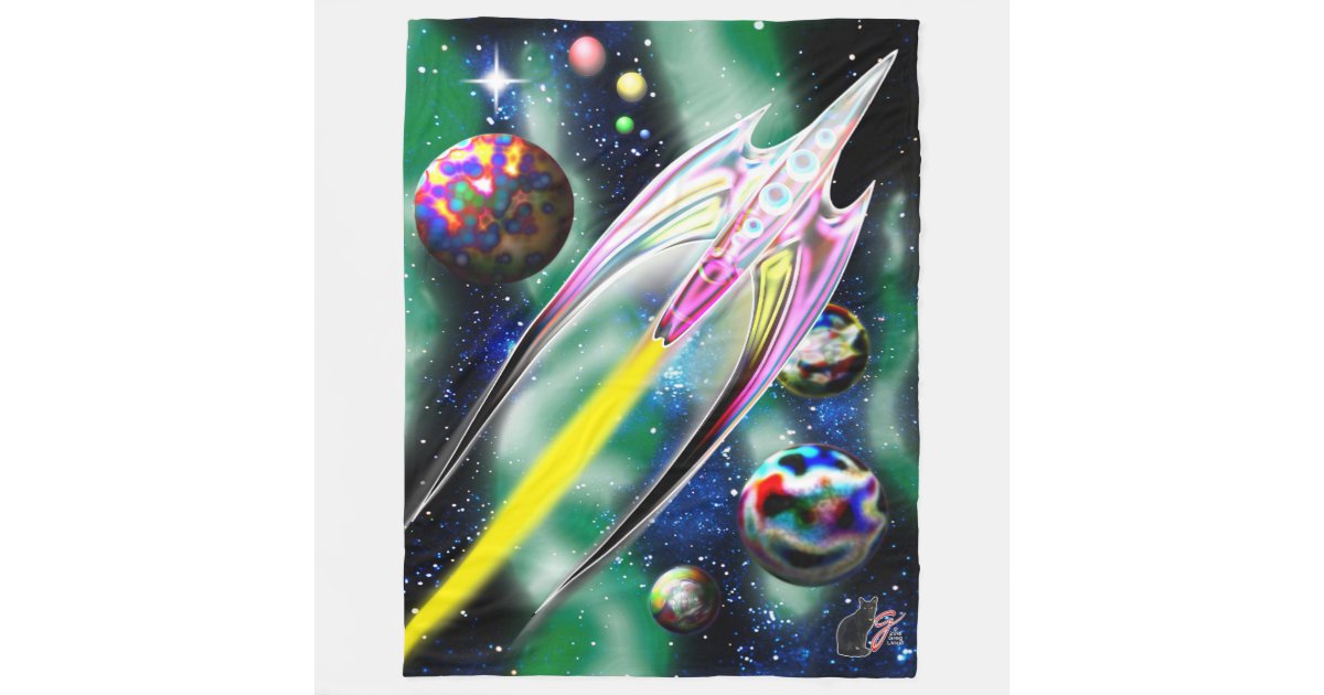 Glass Rocket Fleece Blanket | Zazzle