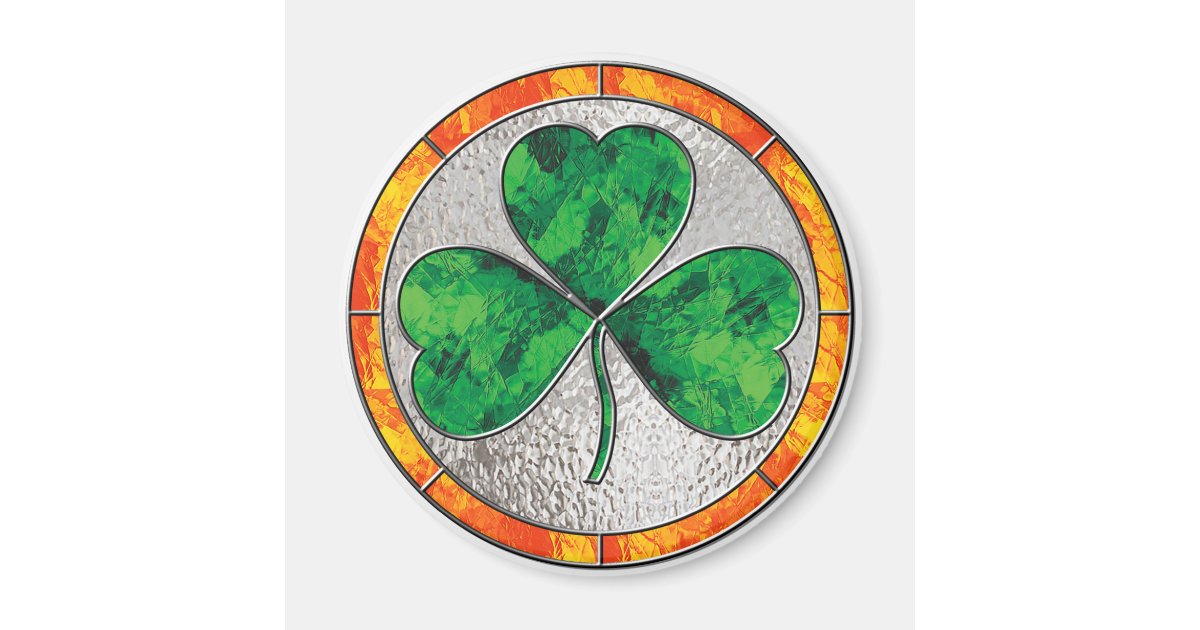 Glass Shamrock Magnet | Zazzle