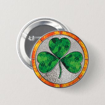 Glass Shamrock Pinback Button | Zazzle