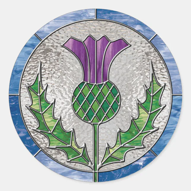 Glass Thistle Classic Round Sticker | Zazzle
