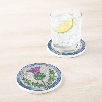 Glass Thistle coaster | Zazzle
