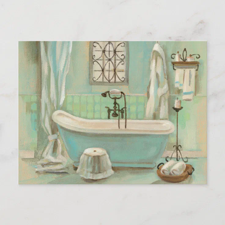 Glass Tile Bath Postcard | Zazzle