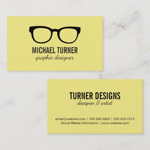 Glasses Business Card | Zazzle