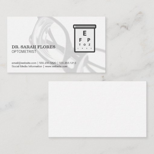Glasses | Vision Chart Business Card | Zazzle