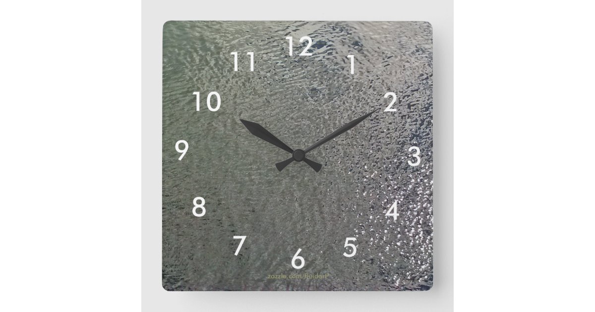 Glassy Water Wall Clock With Numbers | Zazzle