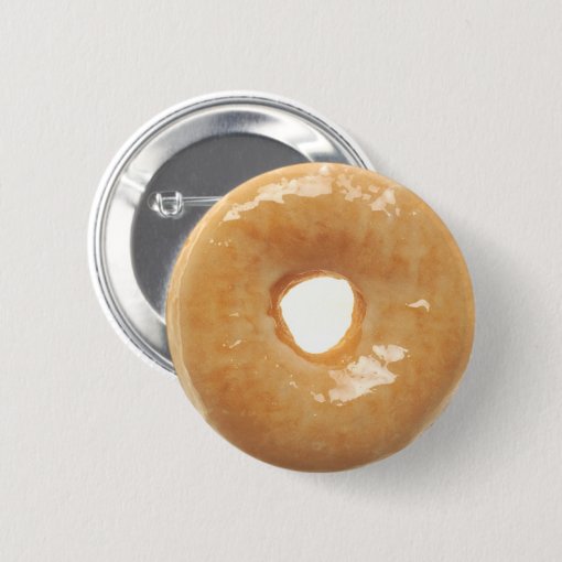 Glazed Donut Button | Zazzle