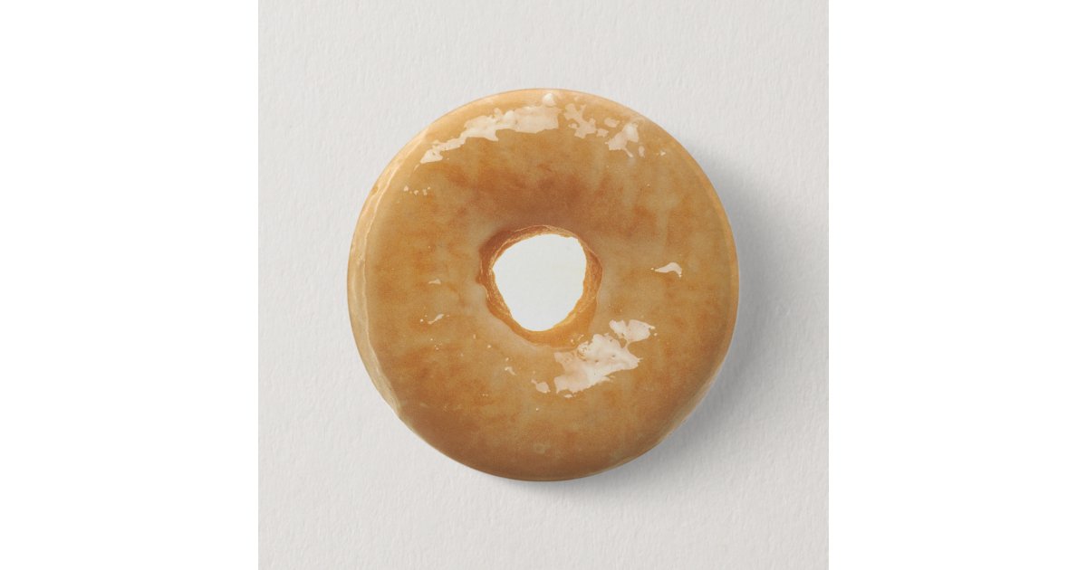 Glazed Donut Button | Zazzle