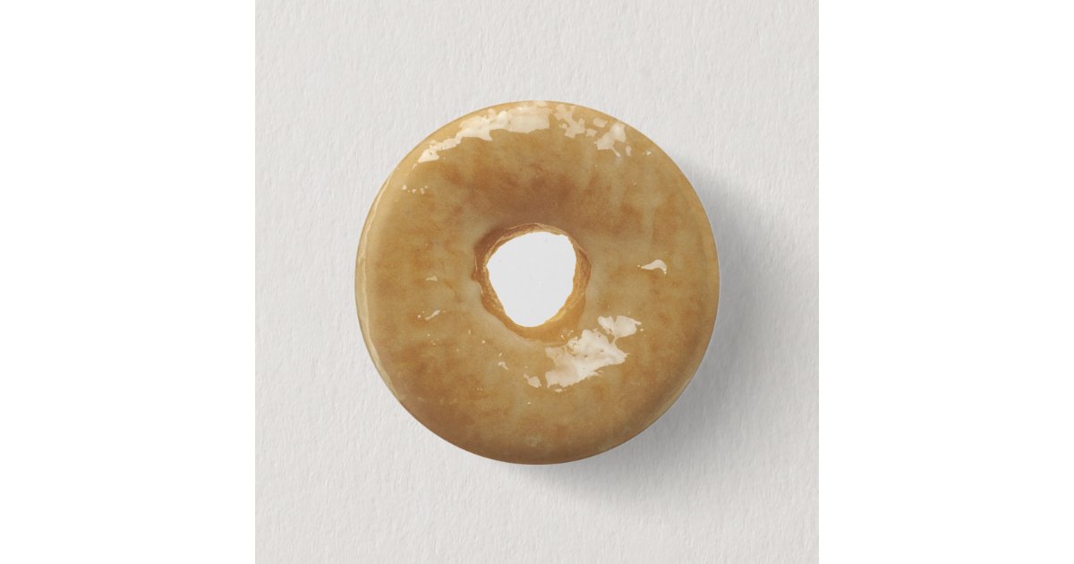 Glazed Donut Novelty Button | Zazzle