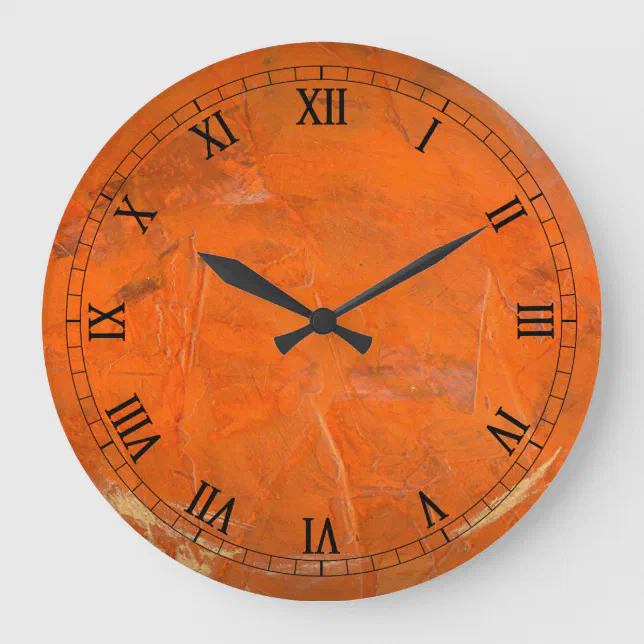 Glazed Terracotta Wallclock 2 Roman Numerals | Zazzle