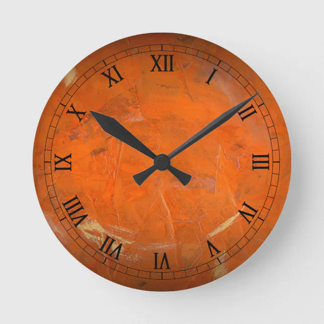 Glazed Terracotta Wallclock Roman Numerals | Zazzle