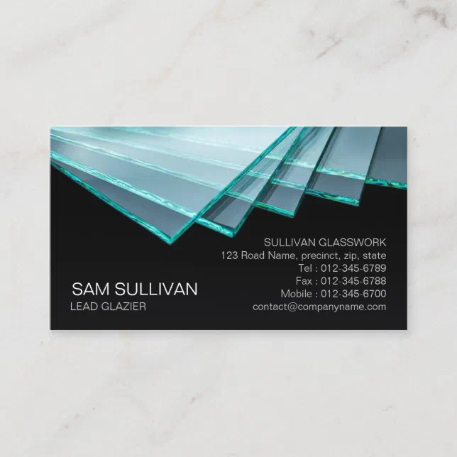 Glazier Glazing Glass Work Business Card | Zazzle