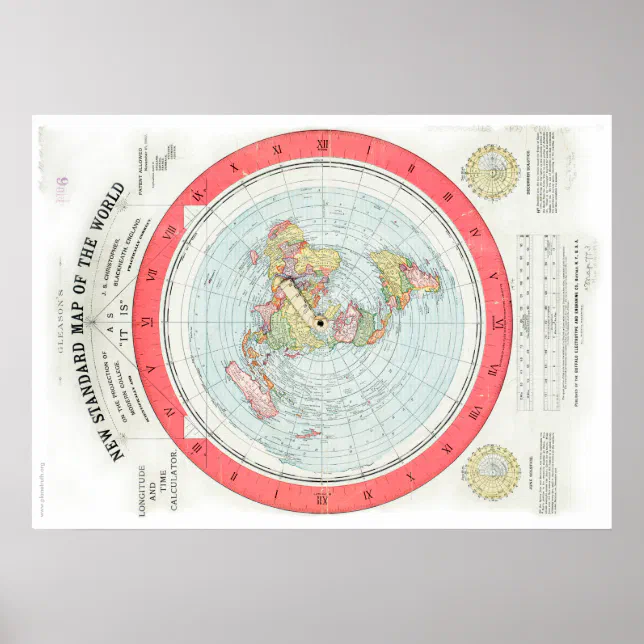 Gleason's NEW STANDARD MAP OF THE WORLD - High Rez Poster | Zazzle