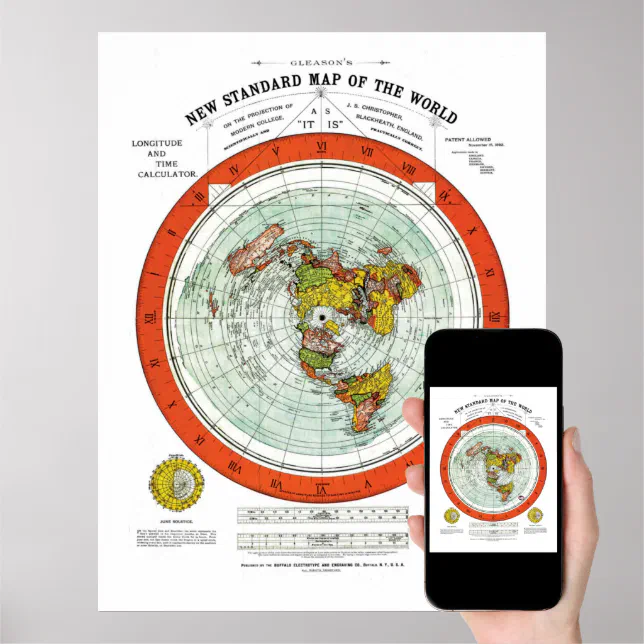 Gleason's new standard map of the world poster | Zazzle