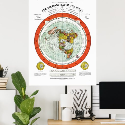 Gleason's new standard map of the world poster | Zazzle