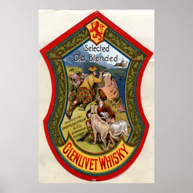 Glenlivet Whisky label,1897 Poster | Zazzle