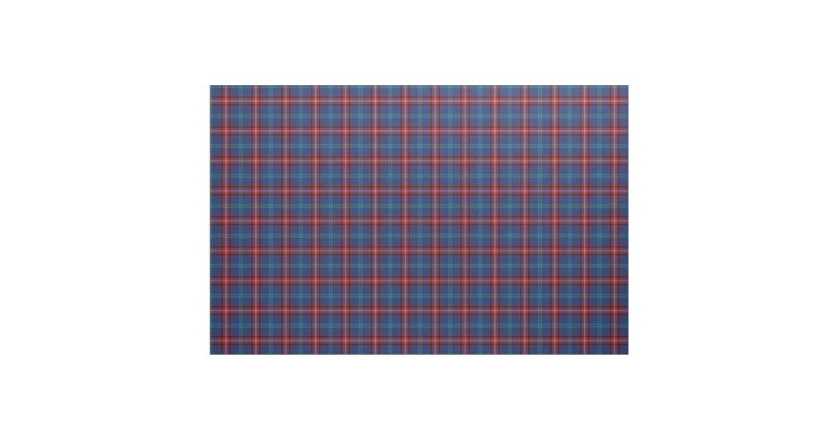 Glenn Tartan Pattern Blue Irish Plaid Fabric | Zazzle