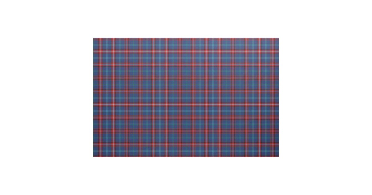 Glenn Tartan Pattern Blue Irish Plaid Fabric | Zazzle