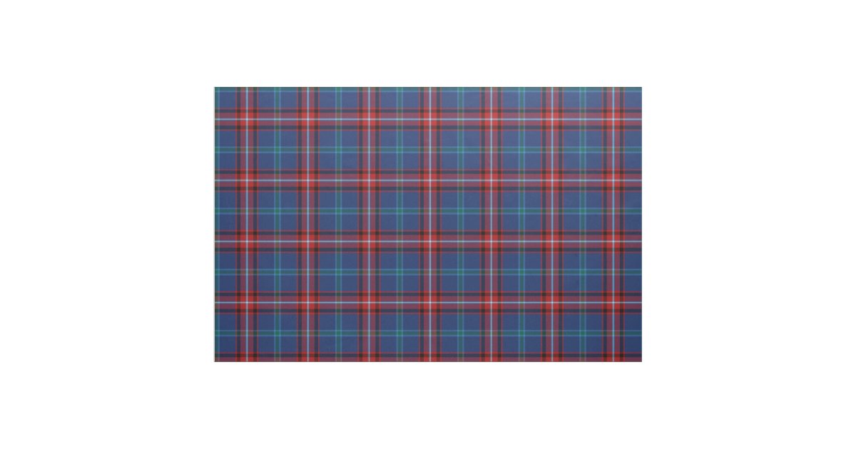 Glenn Tartan Pattern Blue Irish Plaid Fabric | Zazzle