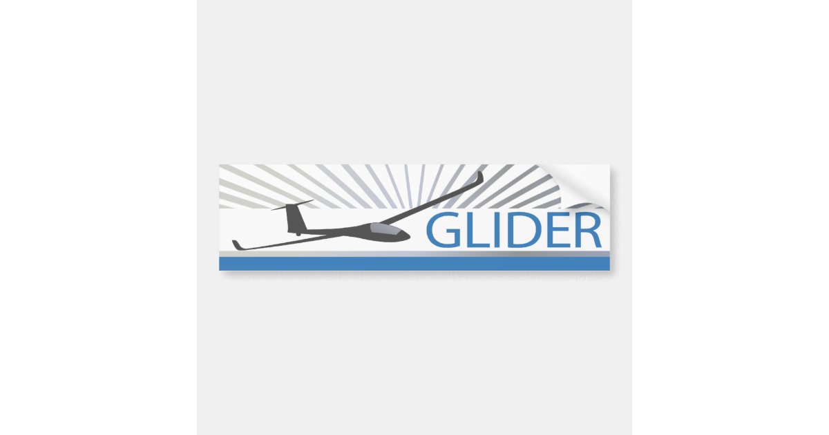 Glider Sailplane Aircraft Bumper Sticker | Zazzle