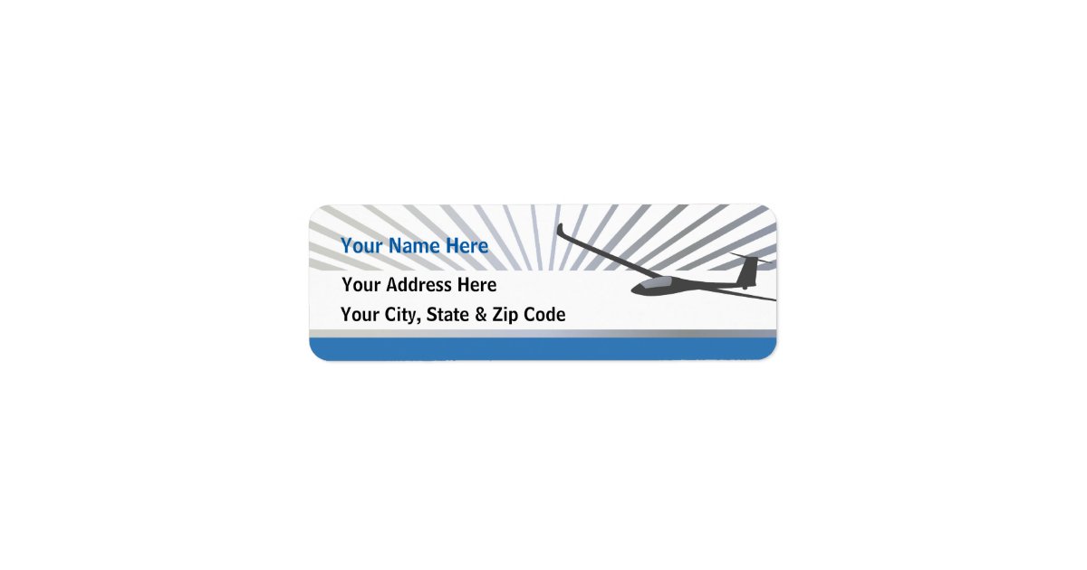 Glider Sailplane Aircraft Label | Zazzle