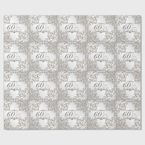 Glitter 60th Diamond Anniversary Wrapping Paper | Zazzle