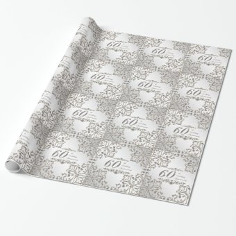 Glitter 60th Diamond Anniversary Wrapping Paper | Zazzle