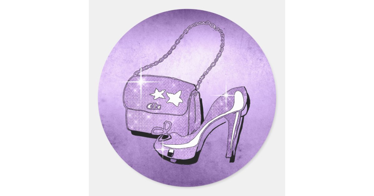 Glitter and Shine Accessories Violet ID675 Classic Round Sticker | Zazzle