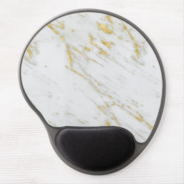 Glitter And White Marble Stone Gel Mouse Pad | Zazzle