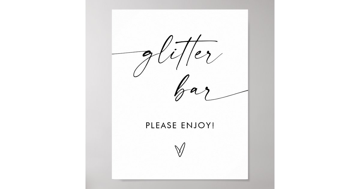 Glitter Bar Sign | Birthday Party Glitter Sign | Zazzle