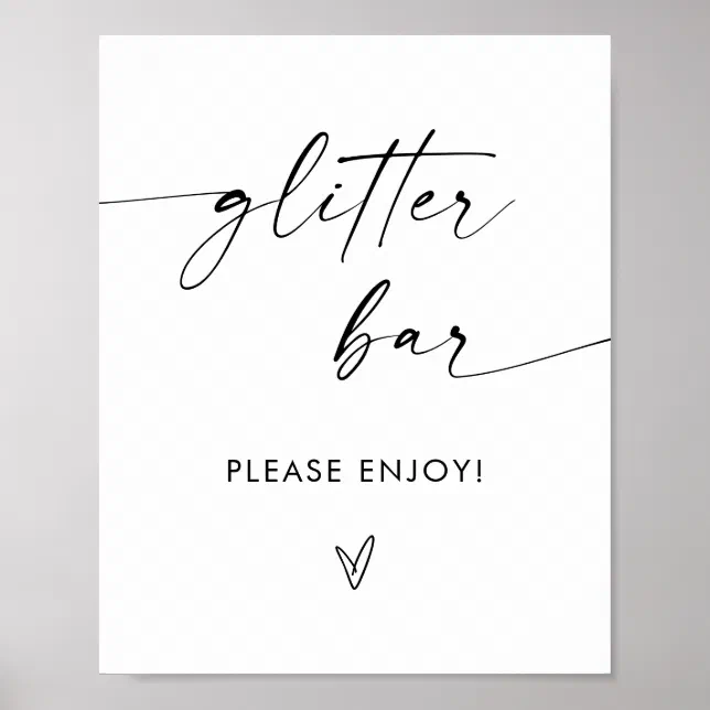 Glitter Bar Sign | Birthday Party Glitter Sign | Zazzle
