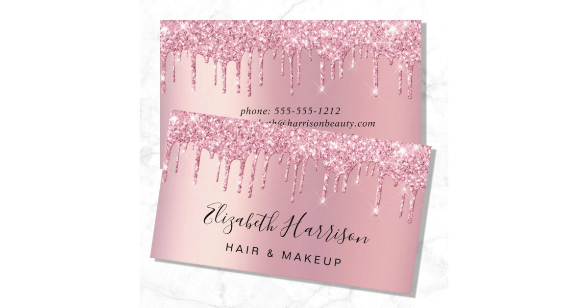 Glitter Beauty Pink Business Card | Zazzle