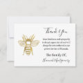 Glitter Bee Funeral Sympathy Thank You Note Card | Zazzle