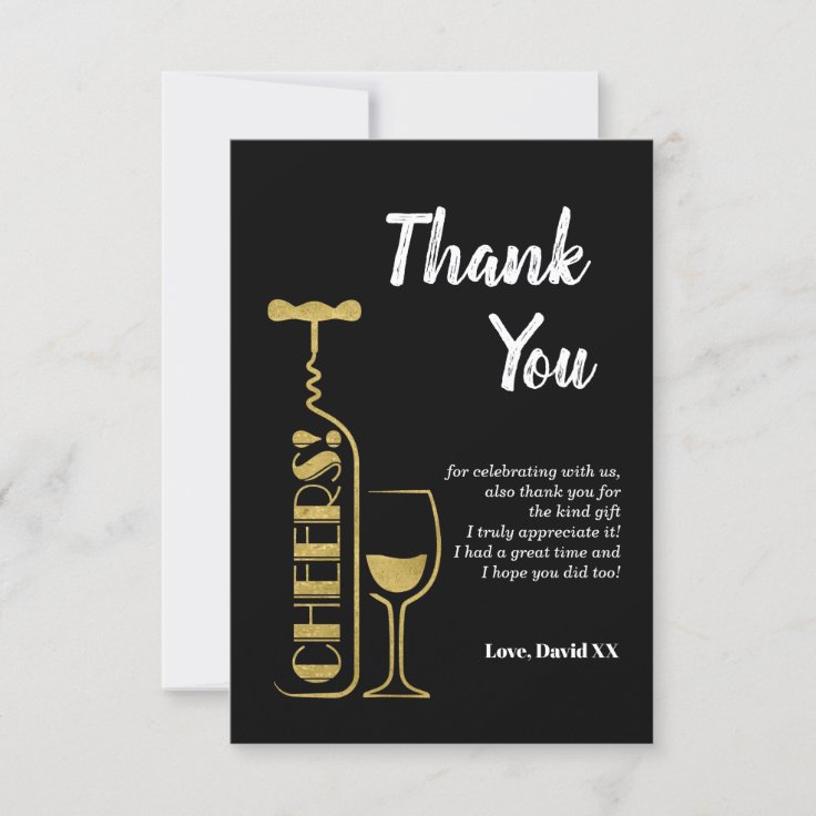 glitter, beer, wine, adult, thank you card | Zazzle