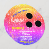 glitter BOWLING BALL, bowling, Glow birthday party Invitation | Zazzle