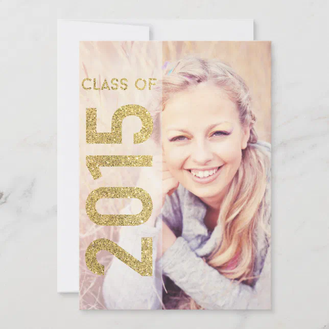 Glitter Class of 2015 Graduation Announcement | Zazzle