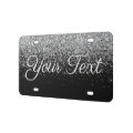 Glitter Custom Text License Plate Silver Black | Zazzle