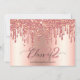 Glitter Drip Rose Gold Graduation Photo Invitation | Zazzle