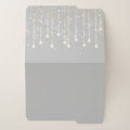 Glitter dripping string lights shiny black gray file folder | Zazzle