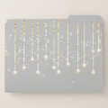 Glitter dripping string lights shiny black gray file folder | Zazzle