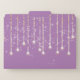 Glitter dripping string lights shiny purple chic file folder | Zazzle