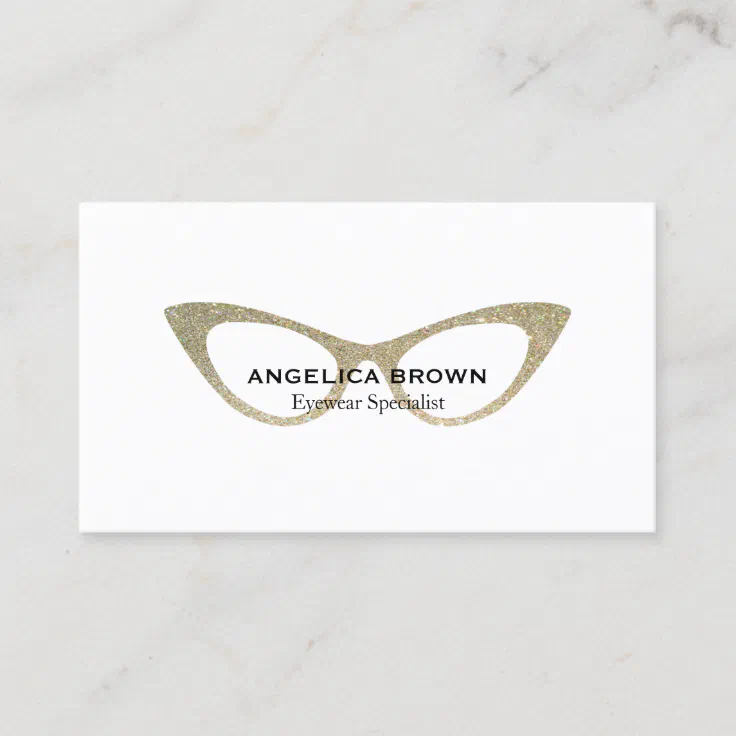 Glitter Eye Glasses Business Card | Zazzle
