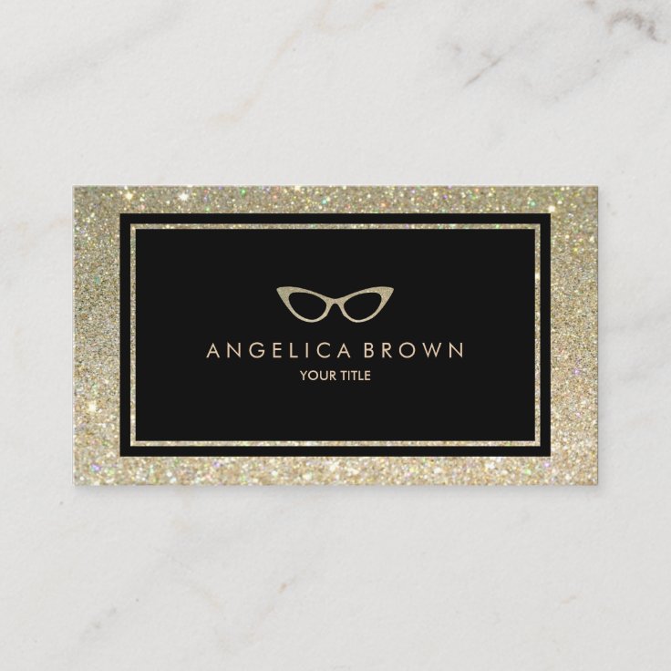 Glitter Eye Glasses Business Card | Zazzle