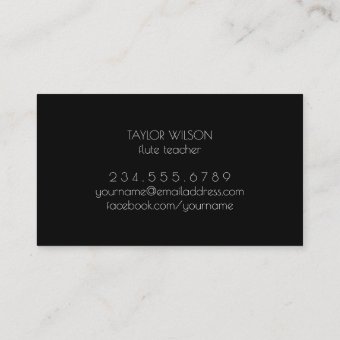 glitter flute business card | Zazzle