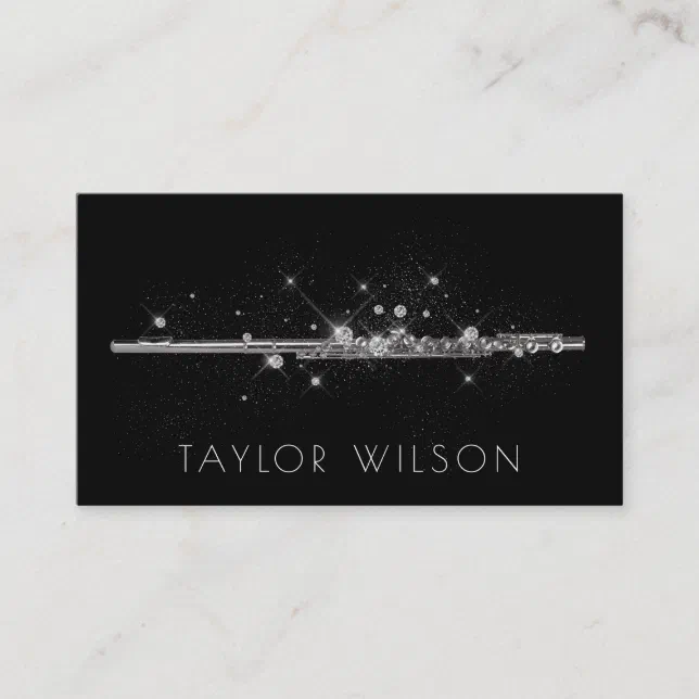 glitter flute business card | Zazzle