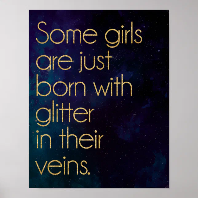 Glitter Girl Quote Poster | Zazzle